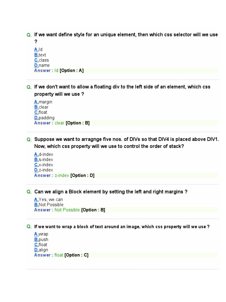 Css Mcq Pdf World Wide Web Internet And Web