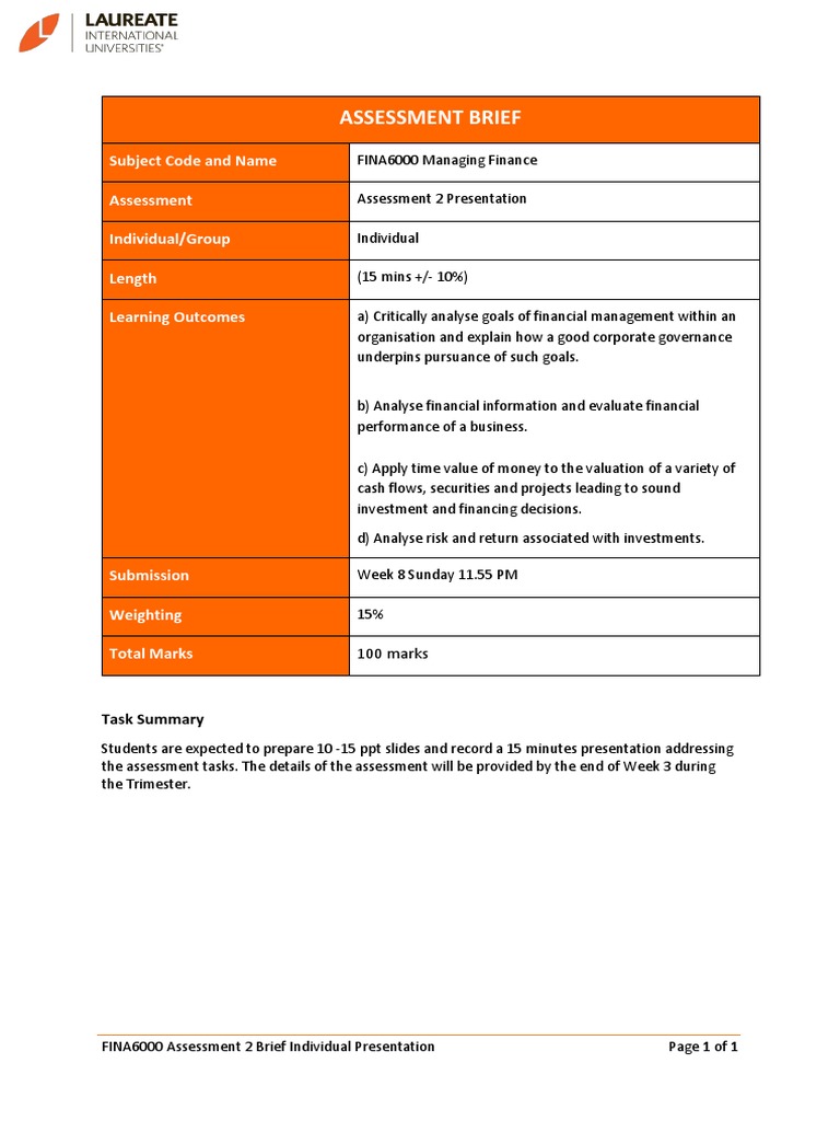 Assessment 2 Brief | PDF