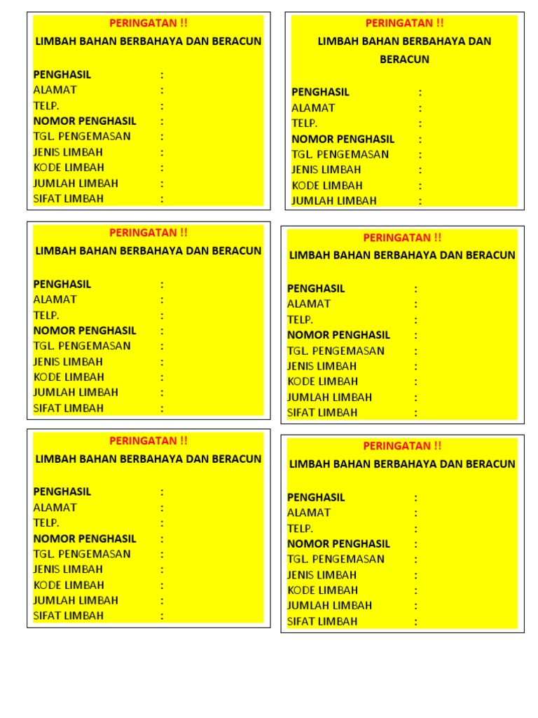 Label Limbah B3 | PDF