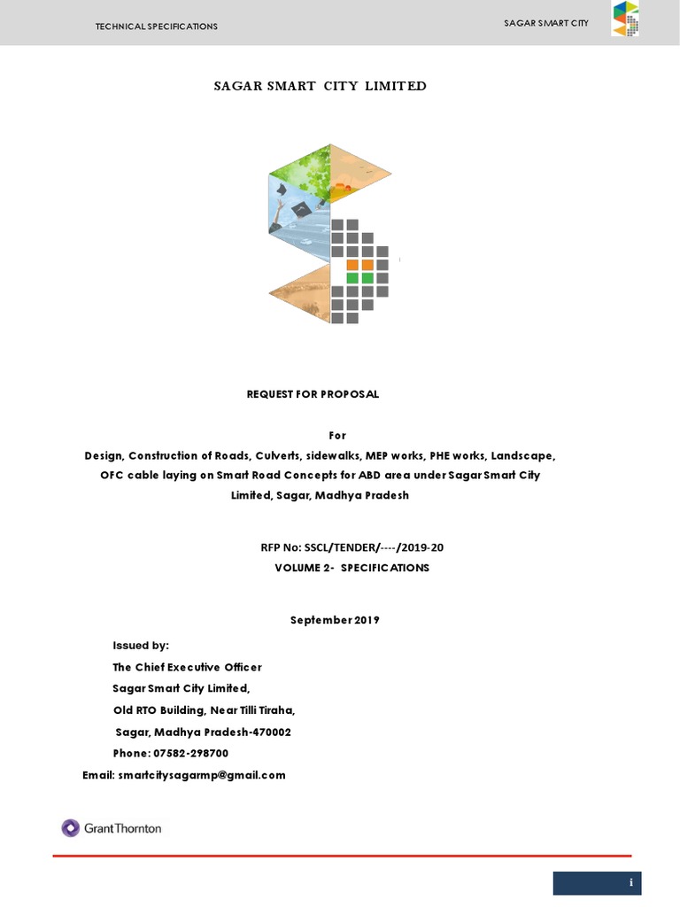 Sagar Smart City Limited: RFP No: SSCL/TENDER/ - /2019-20 | PDF ...
