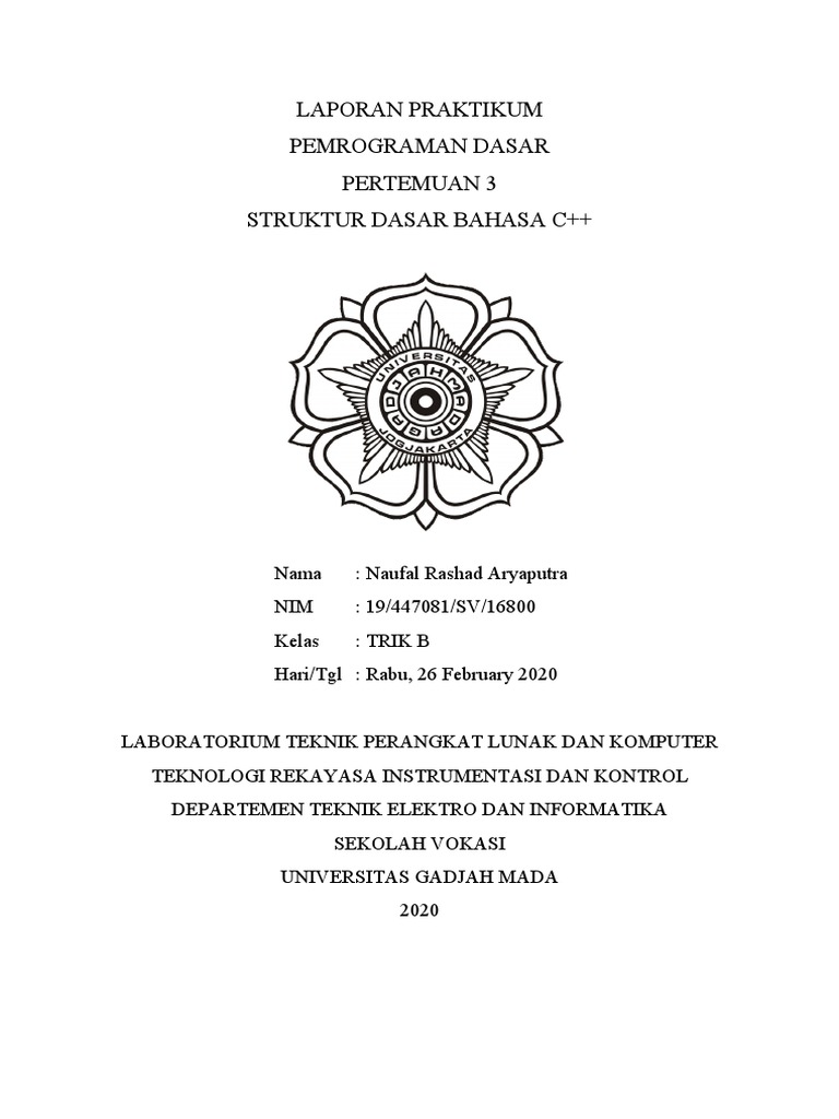 Laporan Praktikum Pemrograman Dasar Unit III - Struktur Dasar Bahasa ...