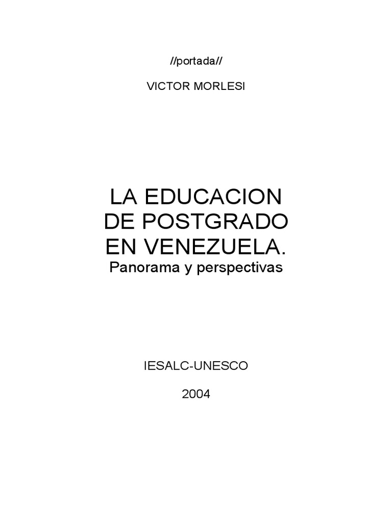 La Educacion de Postgrado VMorles | PDF | Universidad | Venezuela