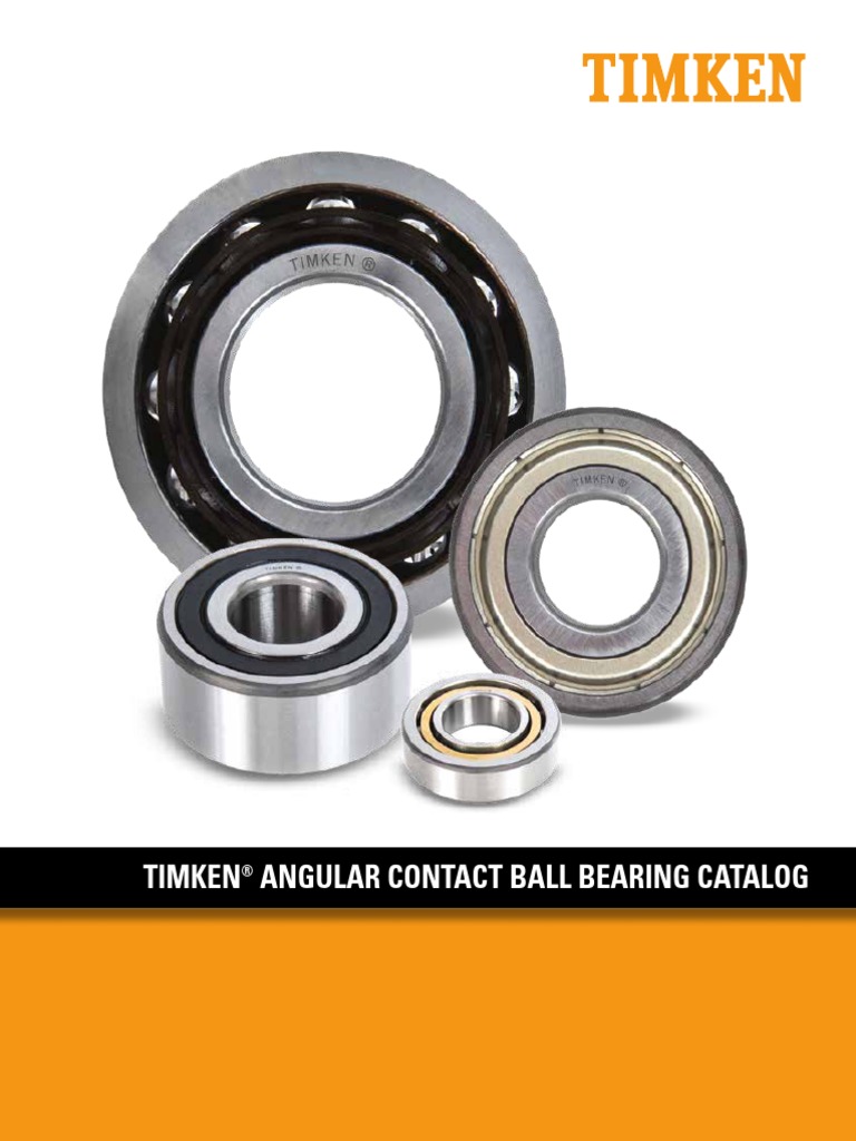 TIMKEN Angular Contact BallBearing | PDF | Bearing (Mechanical ...