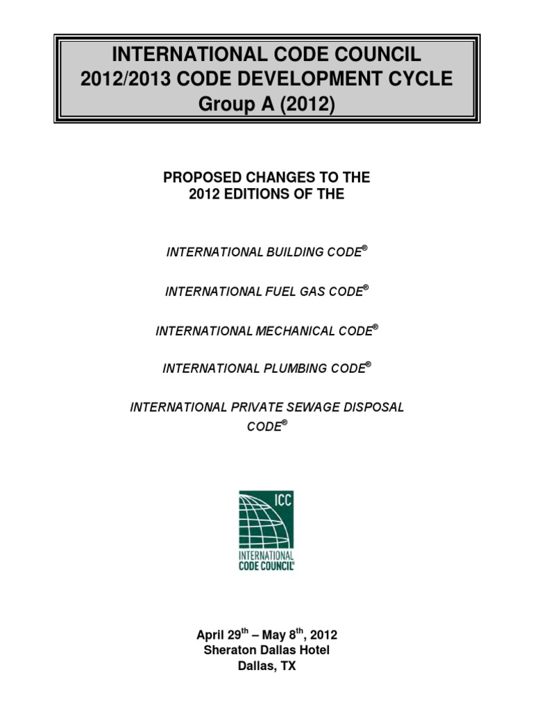 International Code Council 2012/2013 Code Development Cycle Group A ...