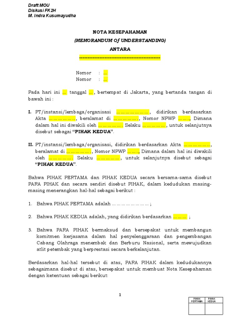 Contoh MOU | PDF