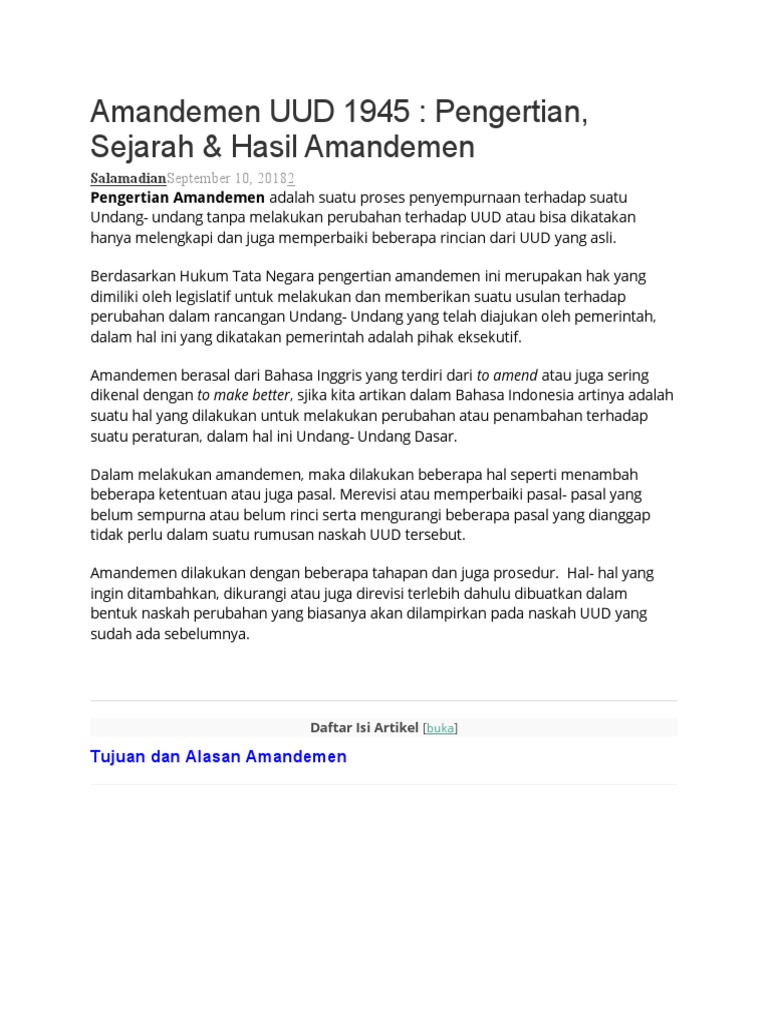 Amandemen UUD 1945 | PDF