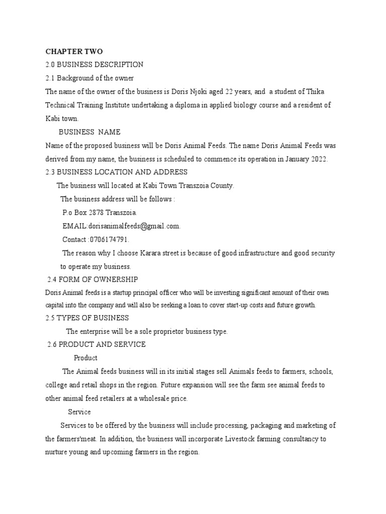 Business Plan Chapter 2 | PDF | Economies | Business