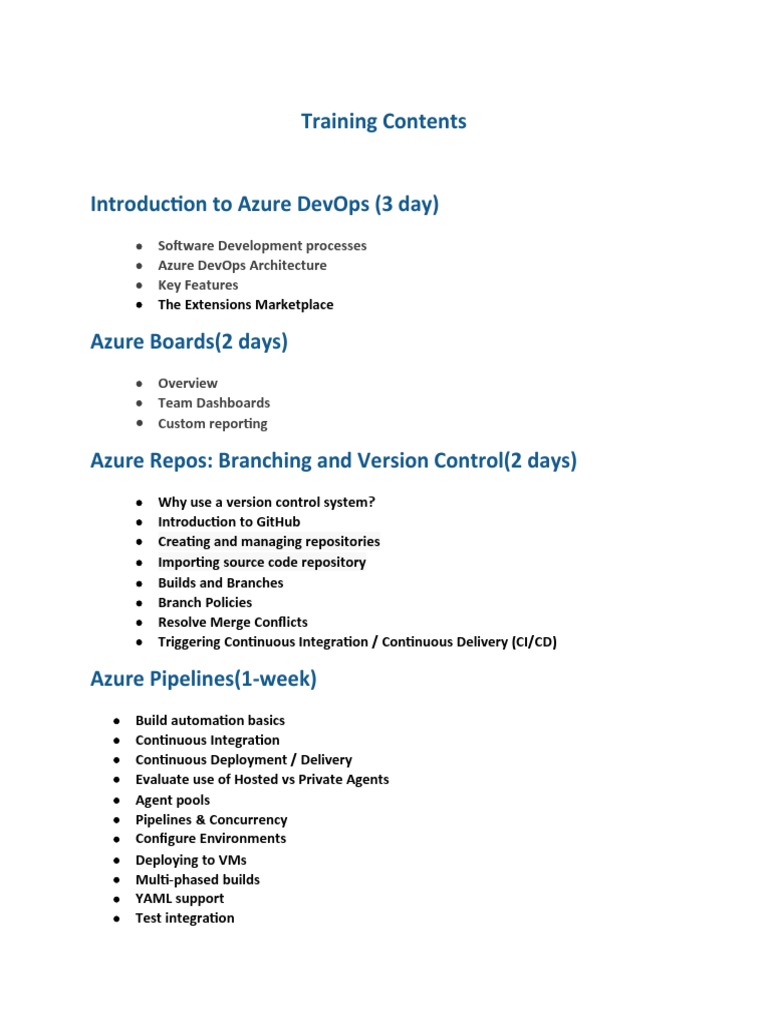 Comprehensive Azure DevOps Training Curriculum: A Guide to Implementing ...
