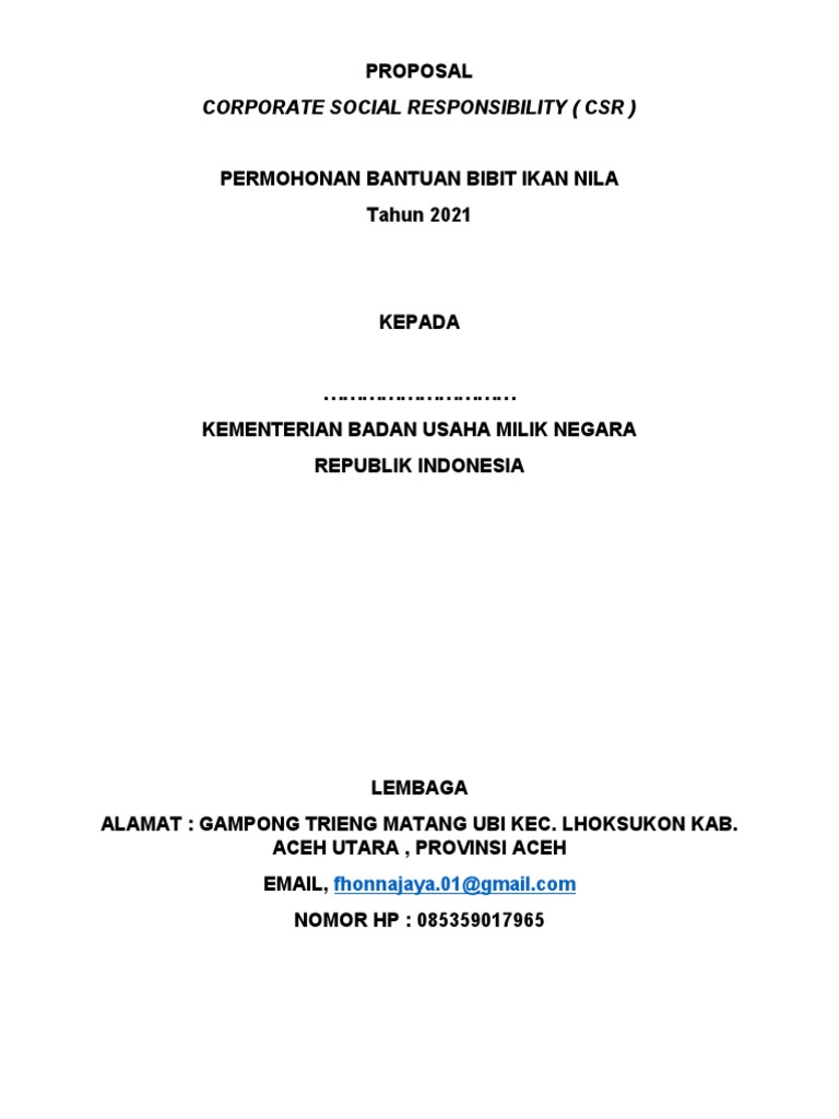 Proposal CSR | PDF