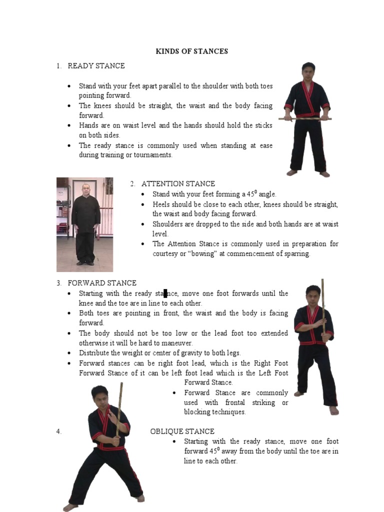 Stance and Techniques in Arnis | PDF | Foot | Sports