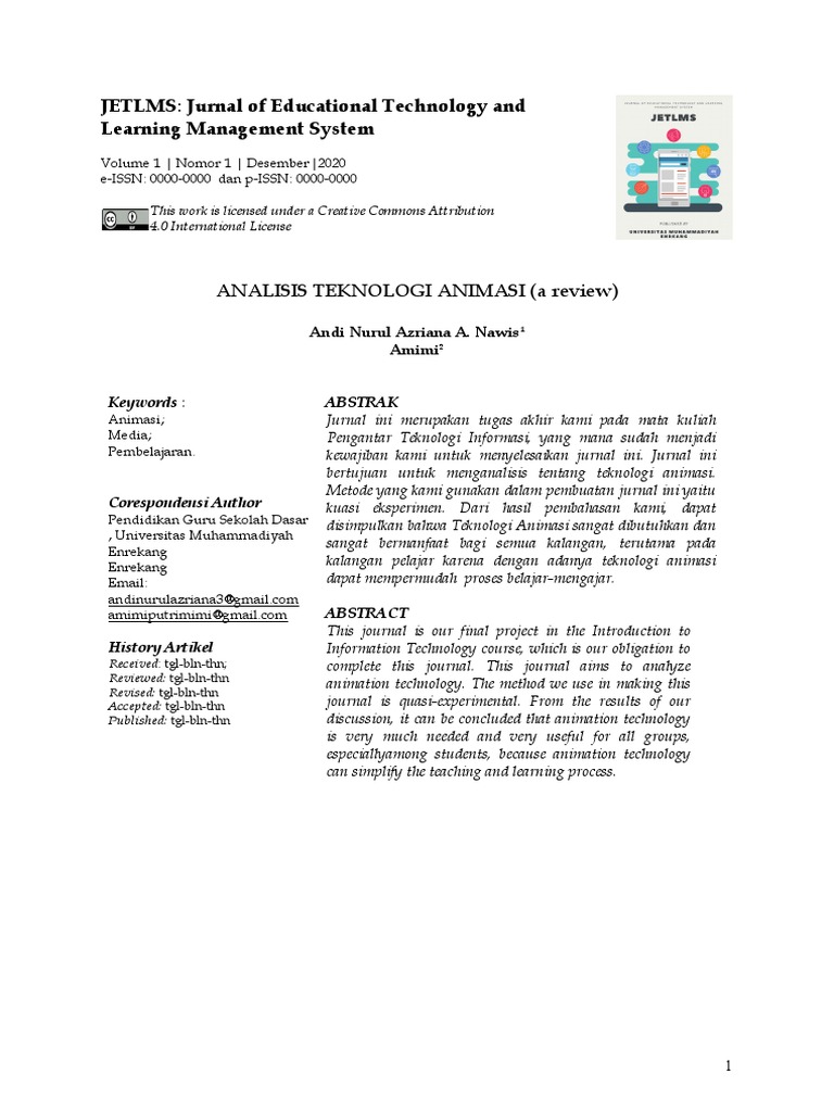 Jurnal Teknologi Animasi | PDF