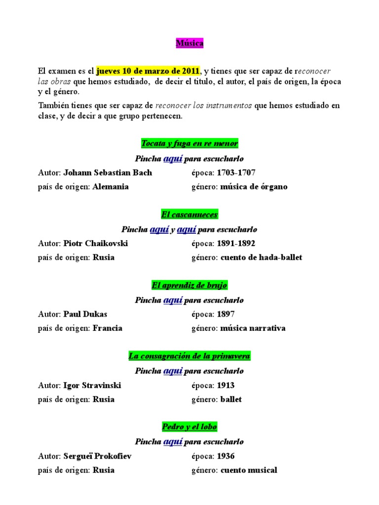 Musica 1°ESO | PDF