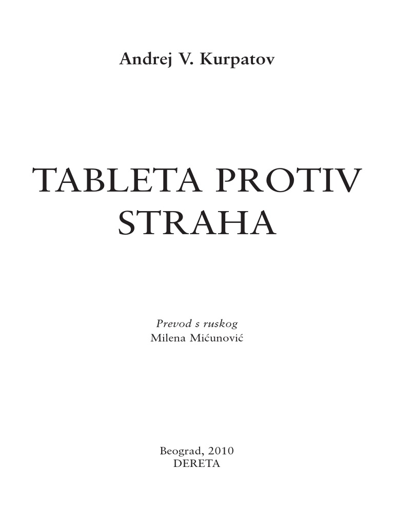 Tableta Protiv Straha: Andrej V. Kurpatov | PDF