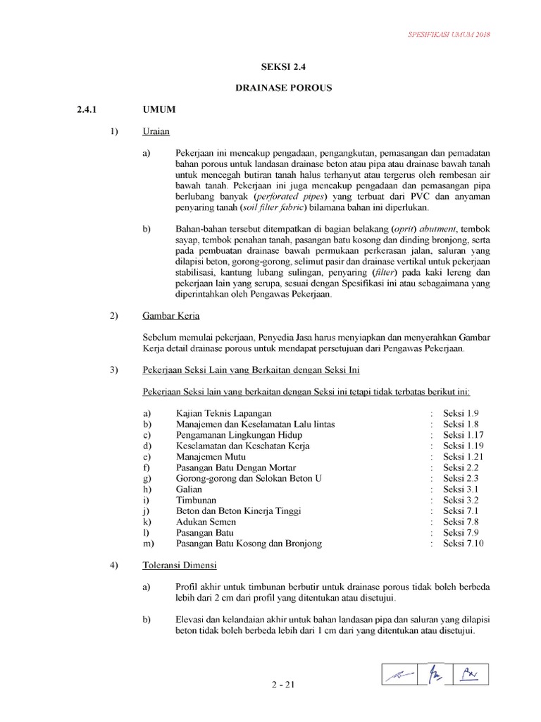Spesifikasi Drainase Porous 2018 | PDF | Teknologi & Rekayasa