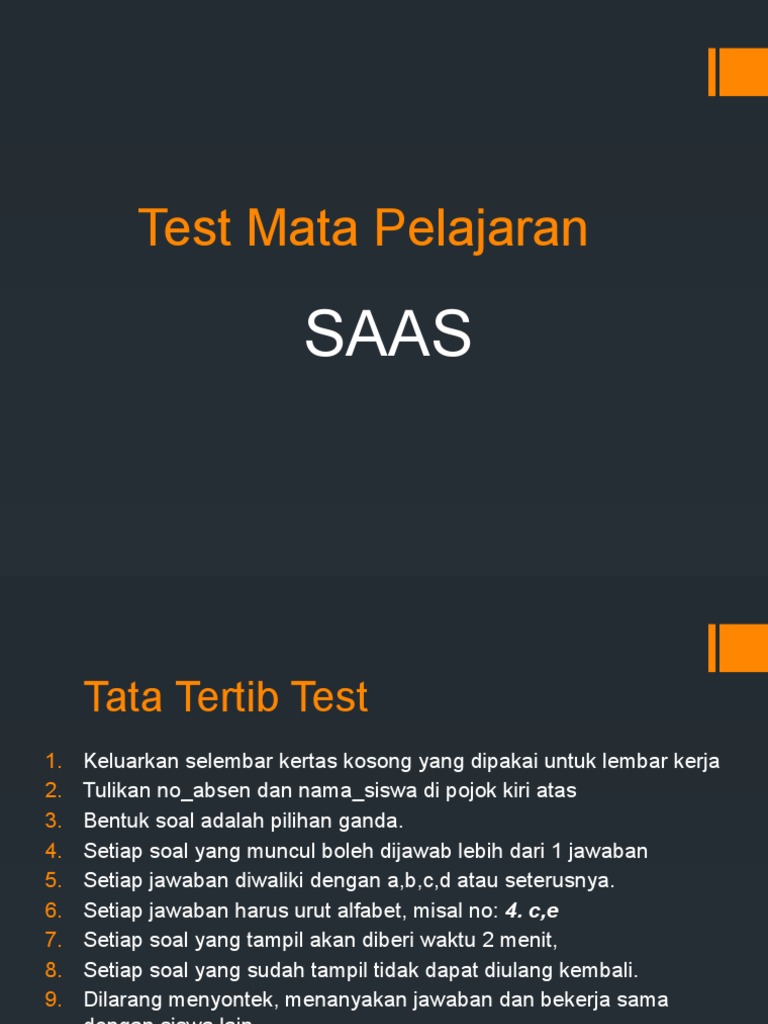 Tata Tertib dan Soal Test SAAS | PDF | Metode & Bahan Ajar