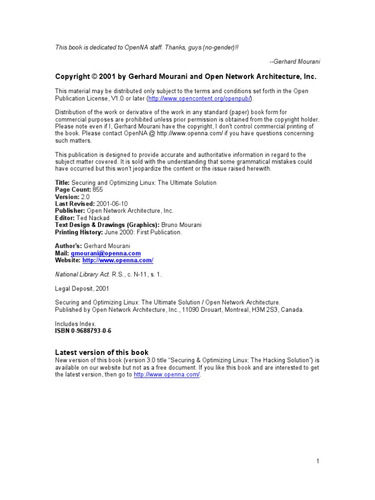 Securing Optimizing Linux The Ultimate Solution v2.0 | PDF