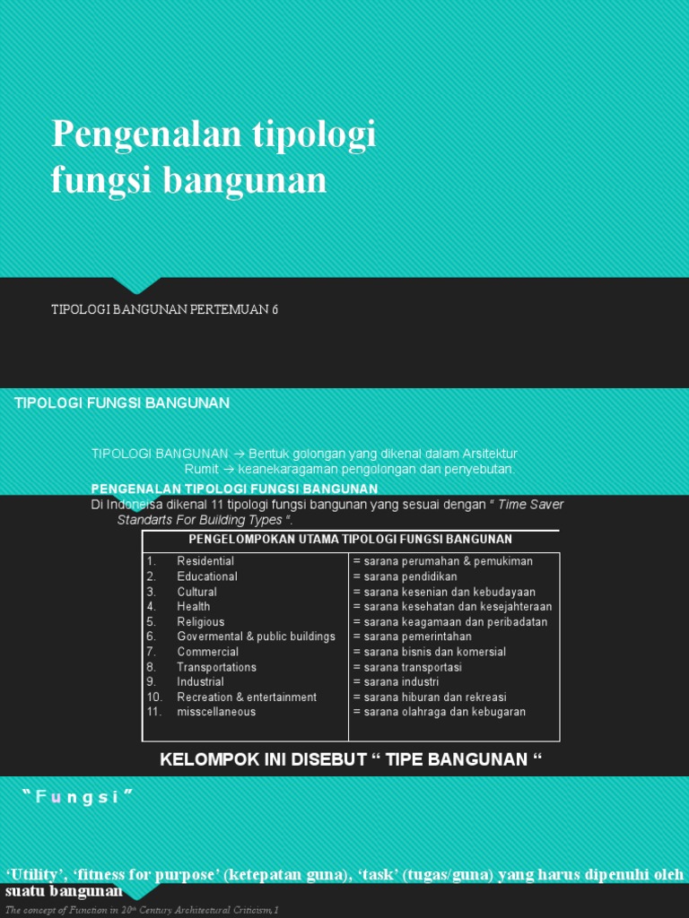 Tipologi - p6 - Tipologi Fungsi Bangunan 1 | PDF