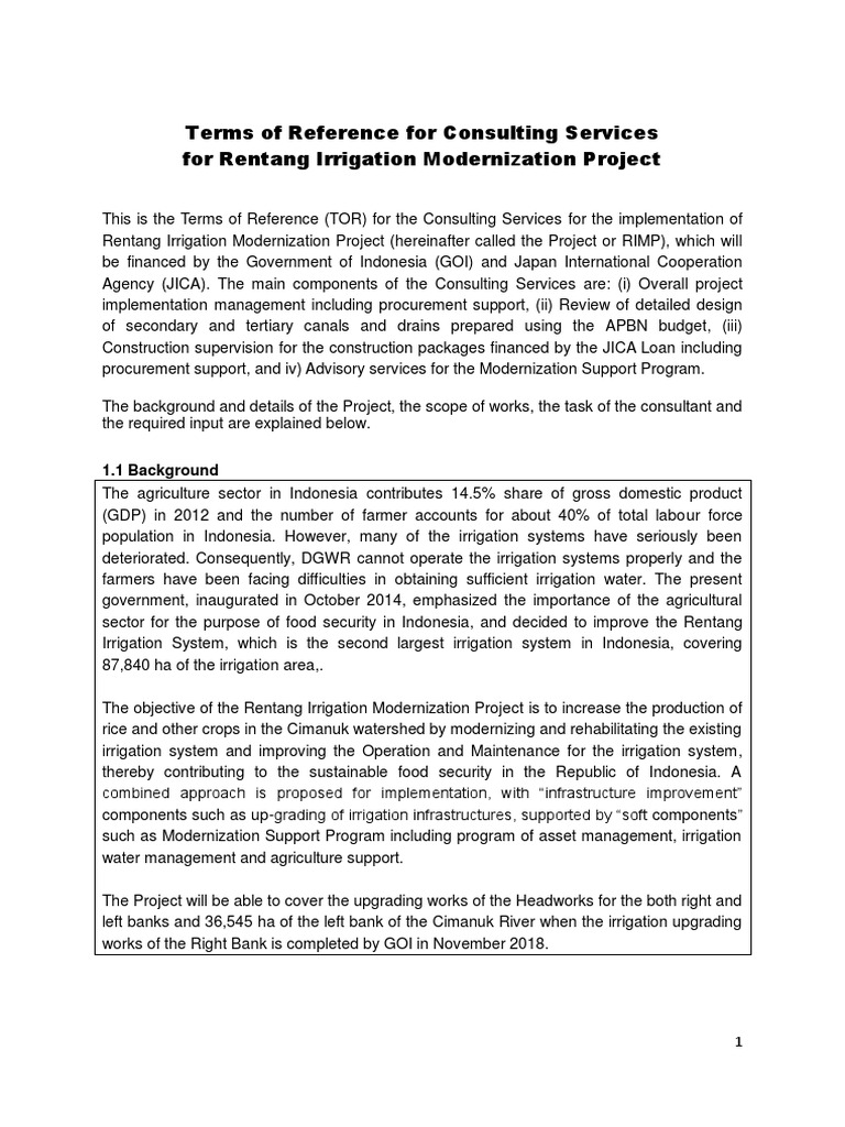 TOR of Consulting Services RIMP | PDF | Employment | Safety