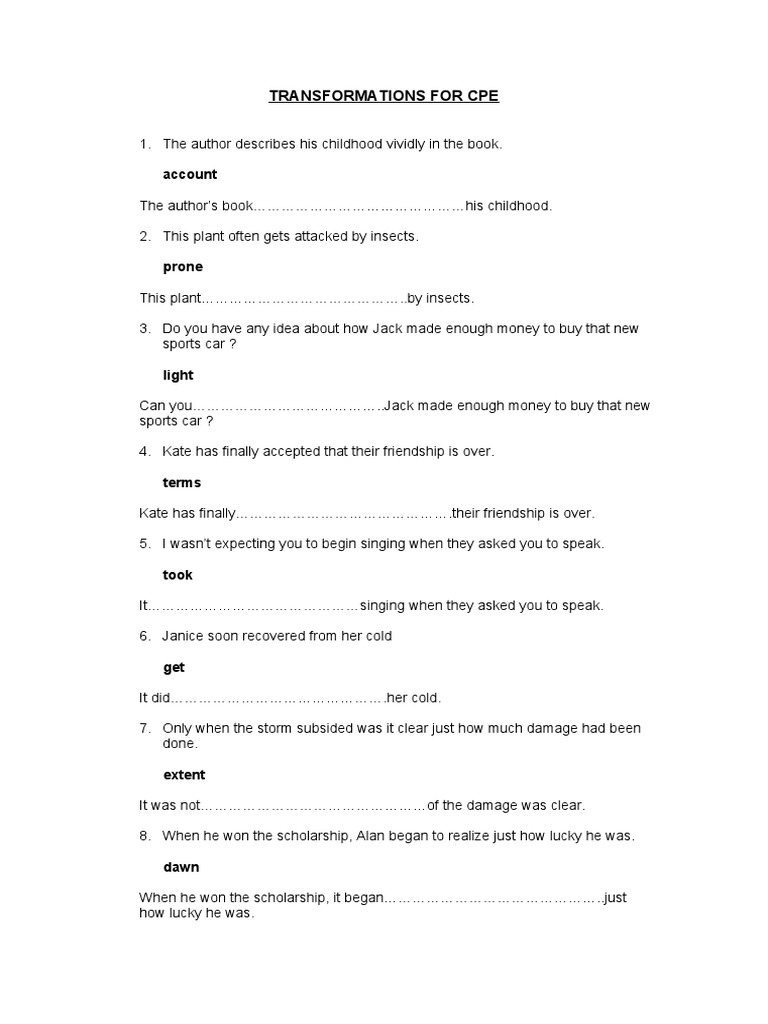 (X4) Transformations For Cpe | PDF | Home & Garden