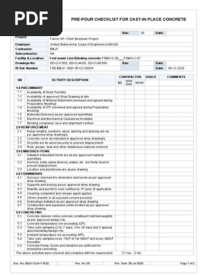 Pre Concrete Inspection Checklist Pdf Fill Online,, 55% OFF