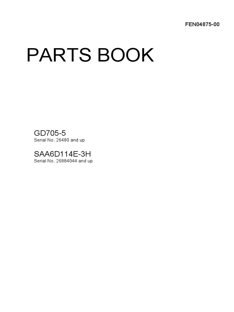 GD705-5 Parts Book Fen04875-00-Ma4-1 | PDF | Belt (Mechanical) | Engine ...