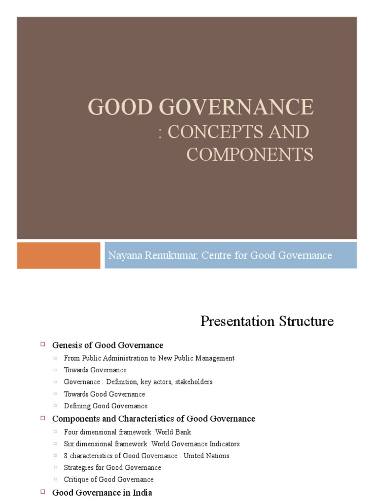 Good Governance:: Concepts and Components | PDF | Good Governance ...