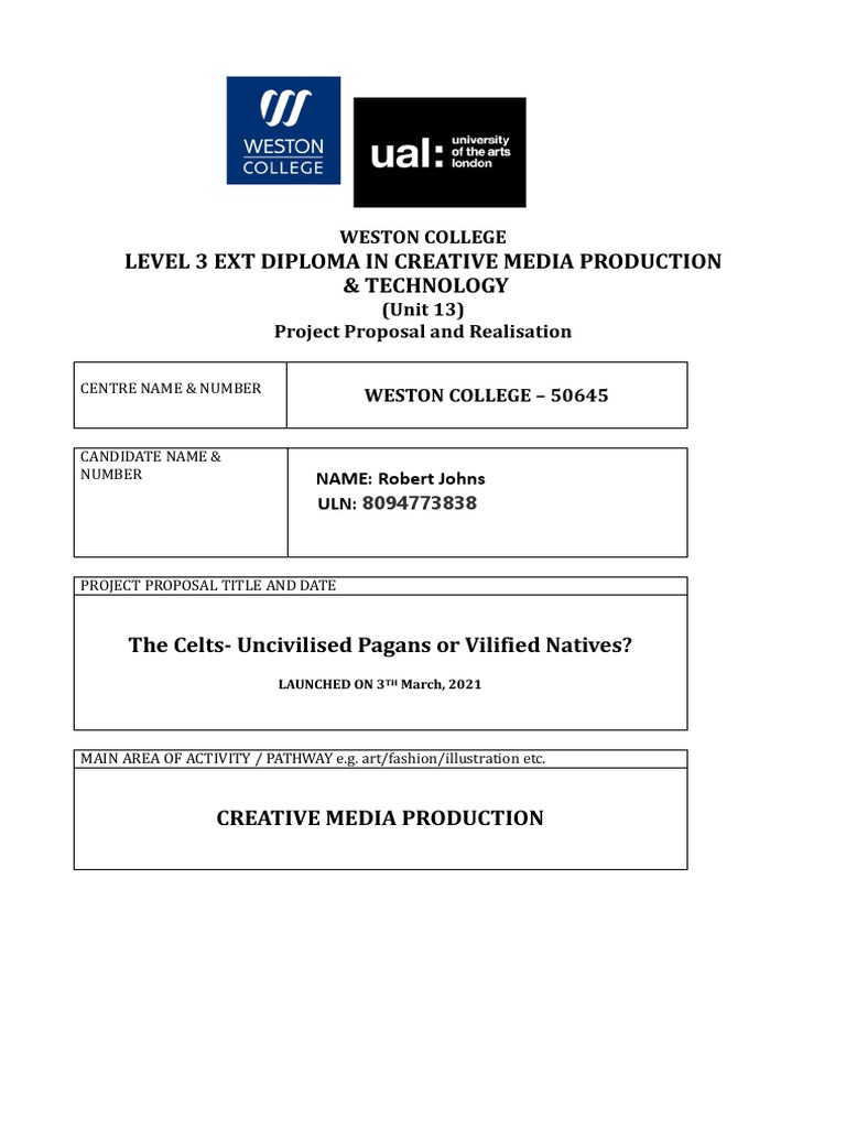 Ual Project Proposal Robert Johns | Download Free PDF | Documentary Film