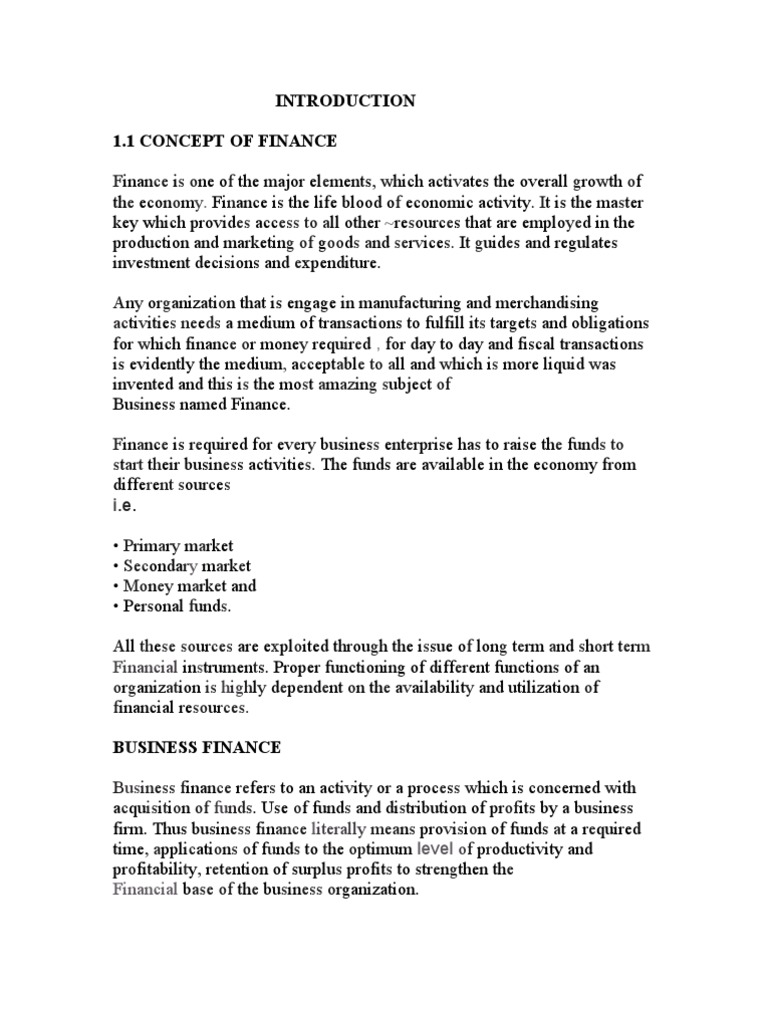 1.1 Concept of Finance | PDF | Stocks | Market Liquidity