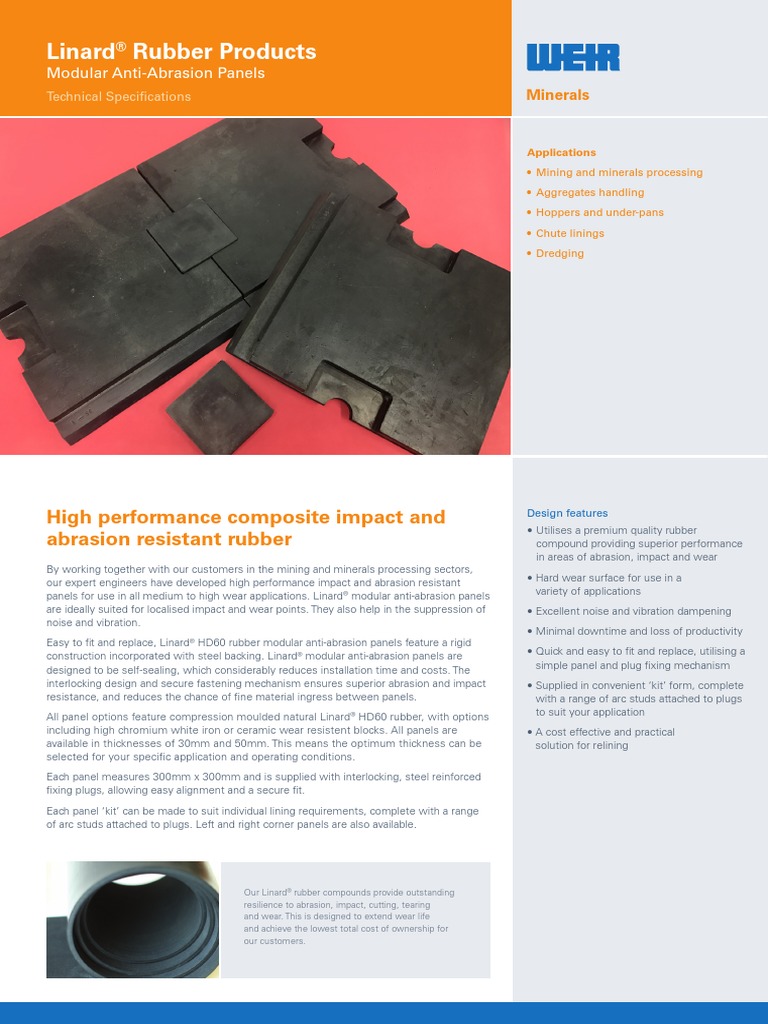 Linard Modular Anti-Abrasion Panels (MAP) Spec Sheet | PDF | Wear ...
