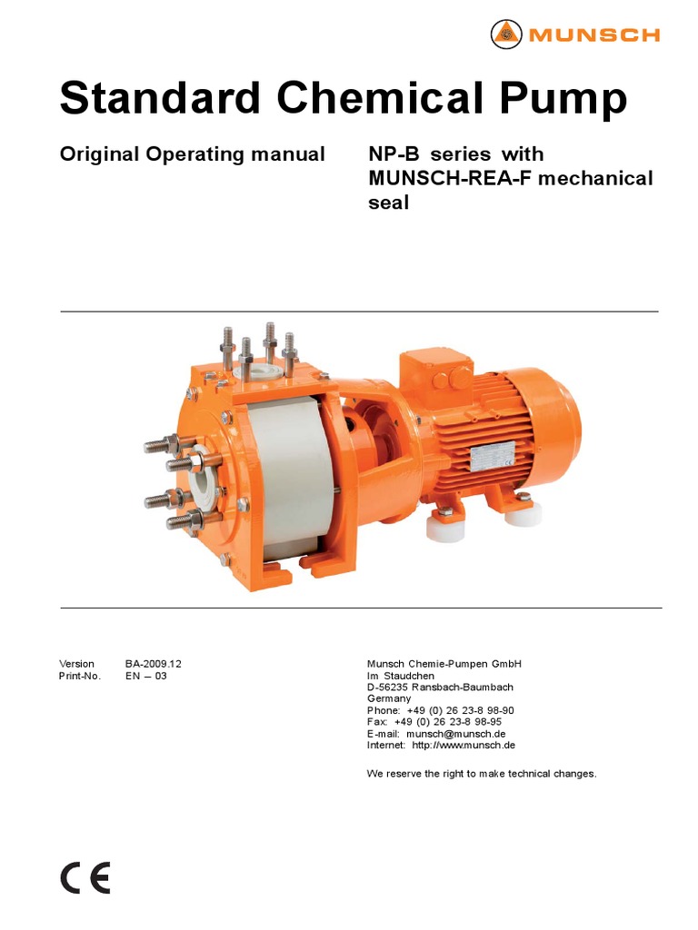Standard Chemical Pump: Original Operating Manual NP-B Series With ...