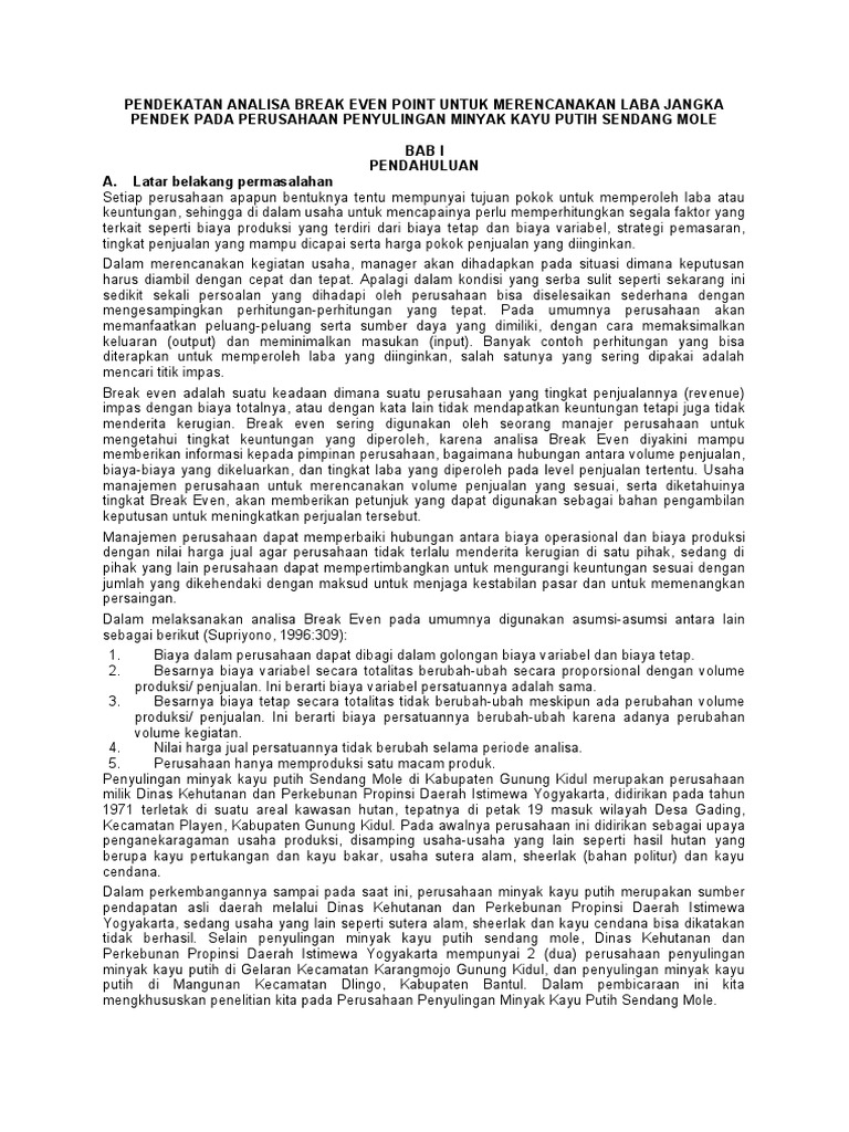 Referensi Proposal Skripsi BEP | PDF