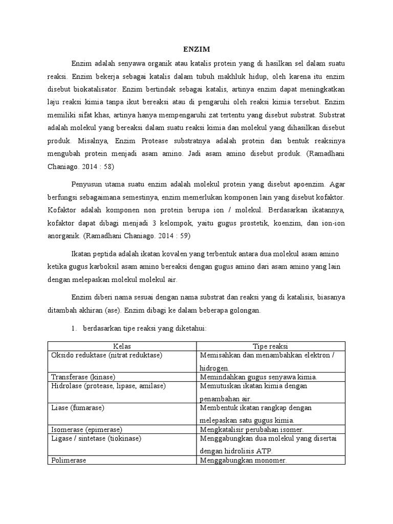 Karakteristik dan Faktor yang Mempengaruhi Aktivitas Enzim | PDF