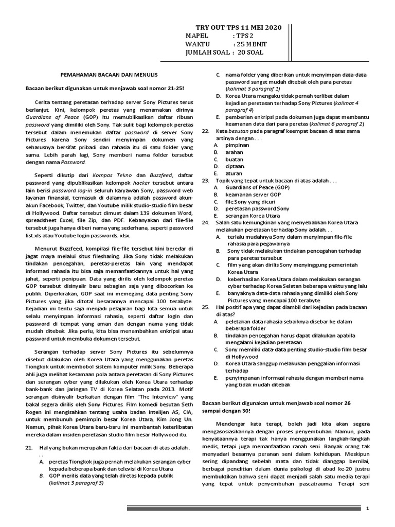 TPS 2 To 11 Mei - 1 | PDF