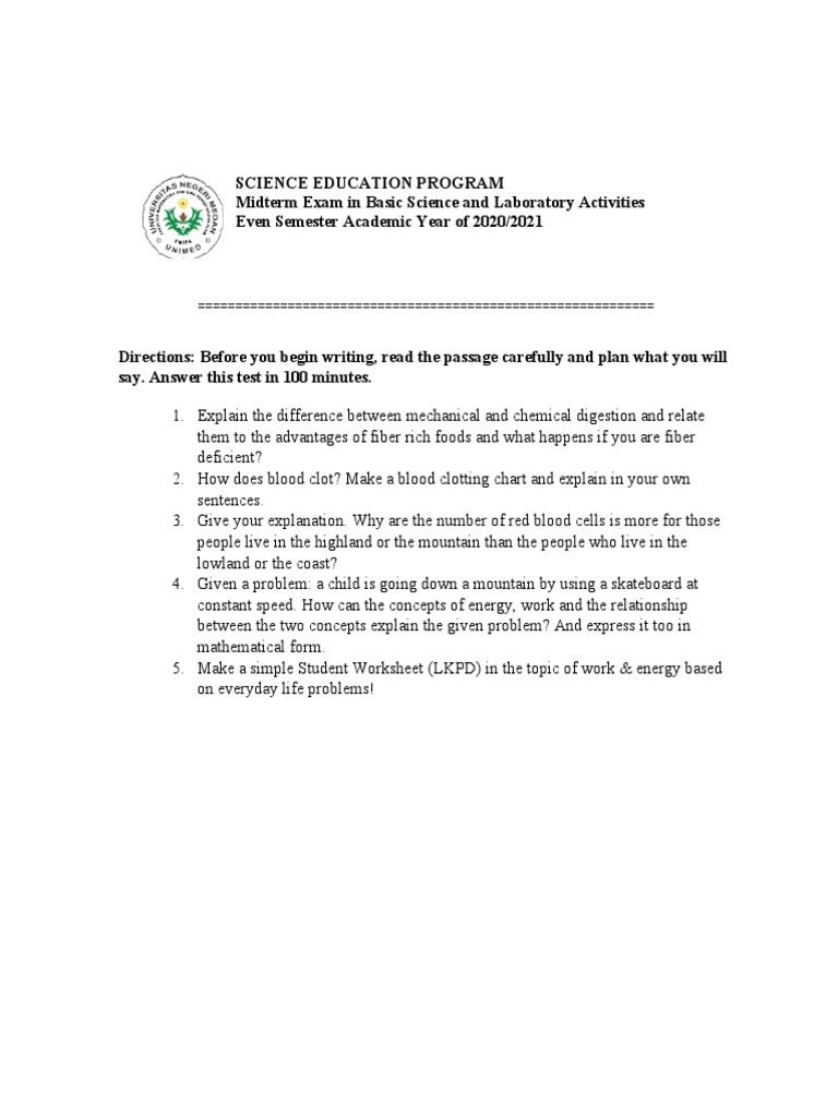 Midterm - Basic Science and Laboratory Activities | PDF