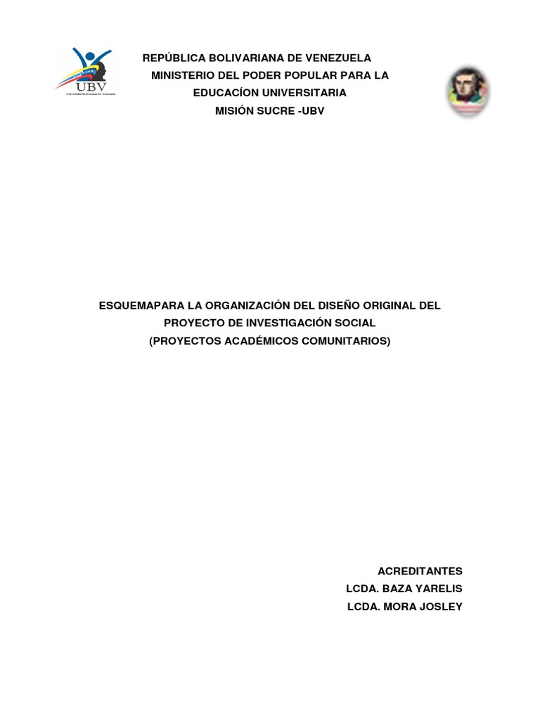 Diseño de Proyecto de Investigación Misión Sucre | PDF | Teoría | Venezuela