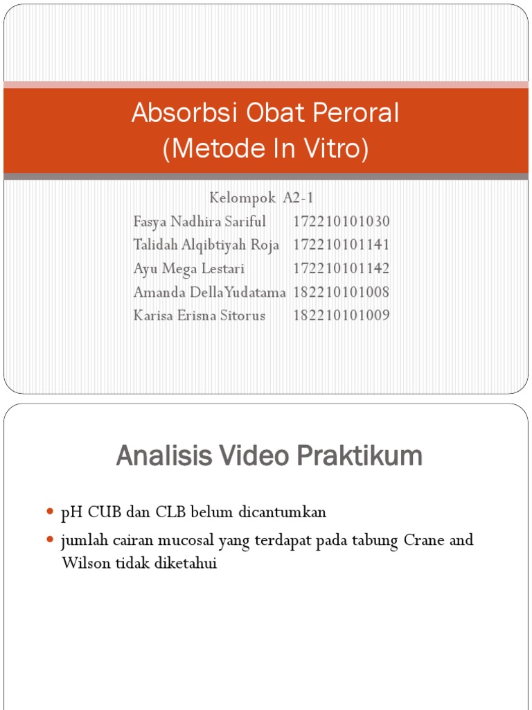 Analisis Absorbsi Obat In Vitro | PDF