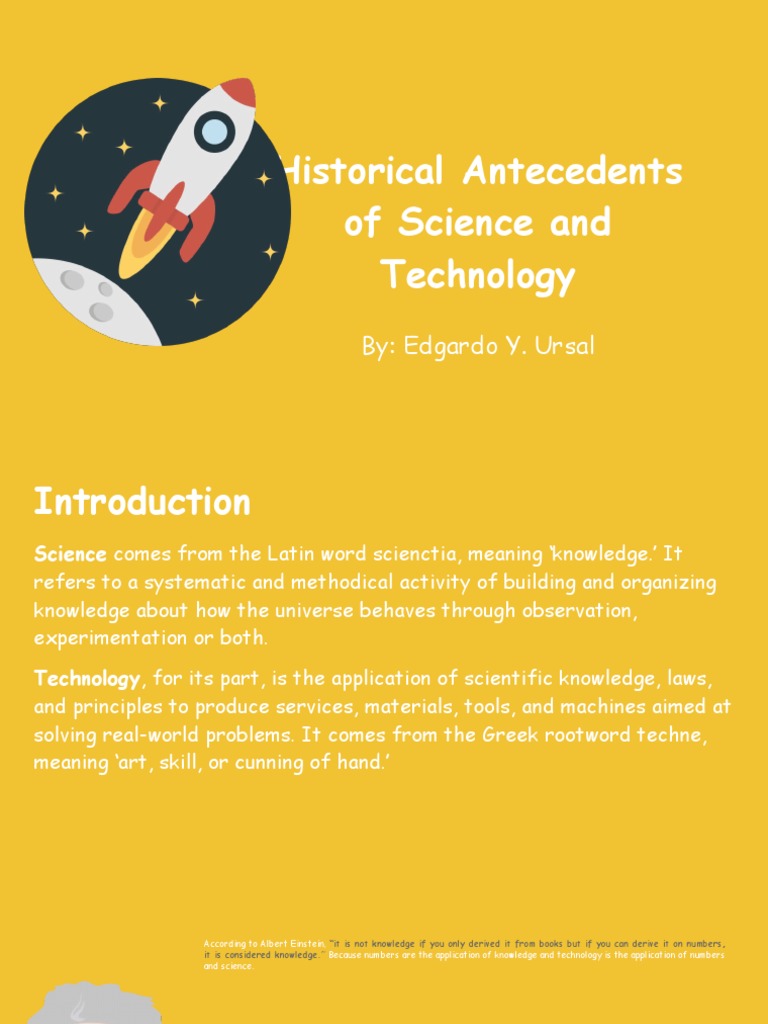 Historical Antecedents of Science and Technology | PDF | Science ...