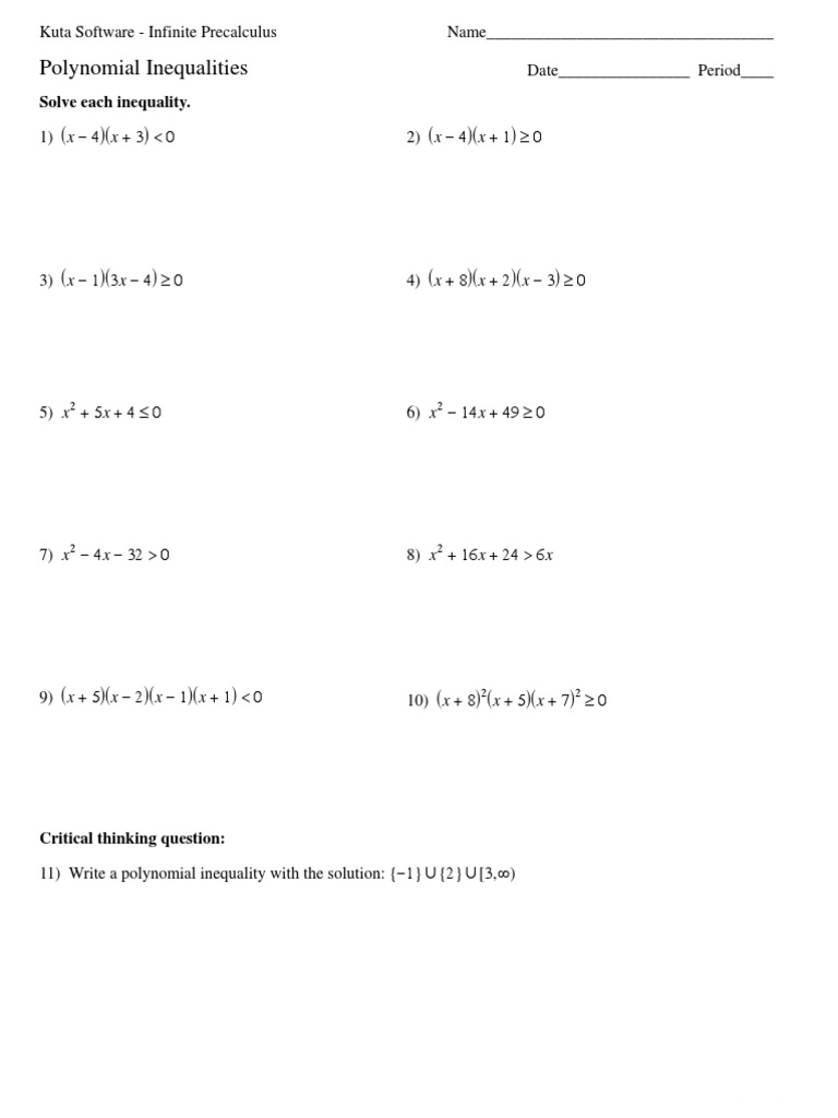 Polynomial Inequalities: X X X X | PDF | Applied Mathematics ...