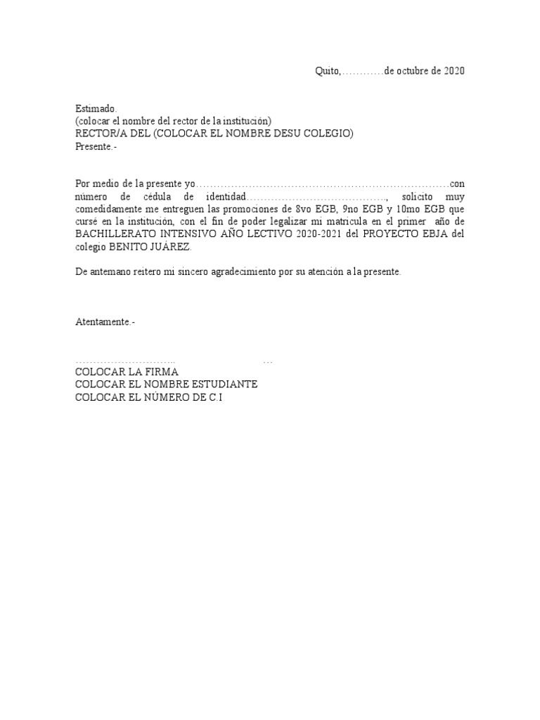 Modelo de Oficio para Solicitar Las Promociones | PDF