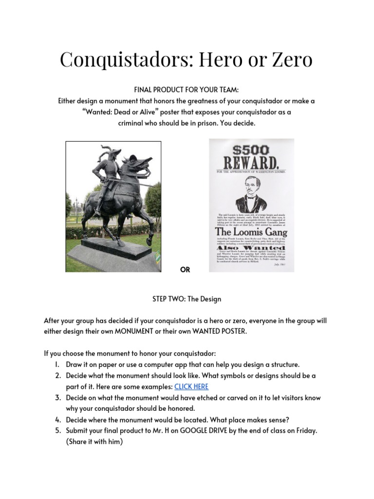 Conquistadors - Hero or Zero (FINAL PRODUCT) | PDF