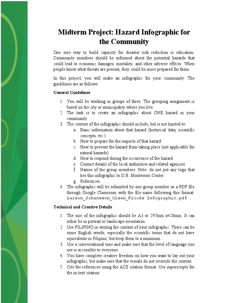 Community Hazard Infographic Project | PDF | Hazards | Infographics