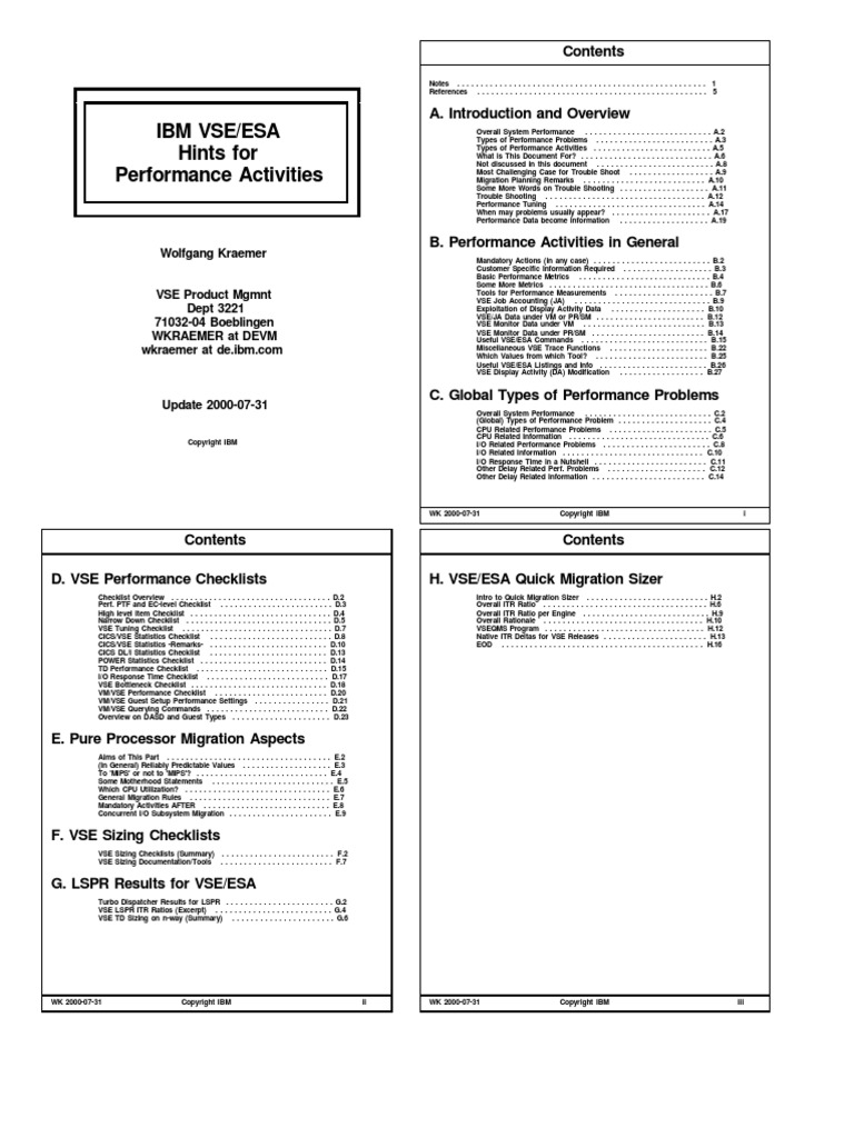 VSE ESA Hints For Performance Activities | PDF | Central Processing ...