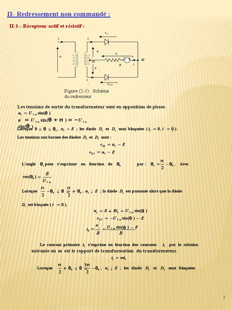 Redressement Non Commandé et Commandé | PDF | Redresseur | Électronique