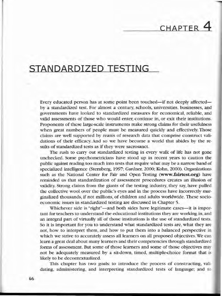Chapter 4 - Standardized Testing | PDF