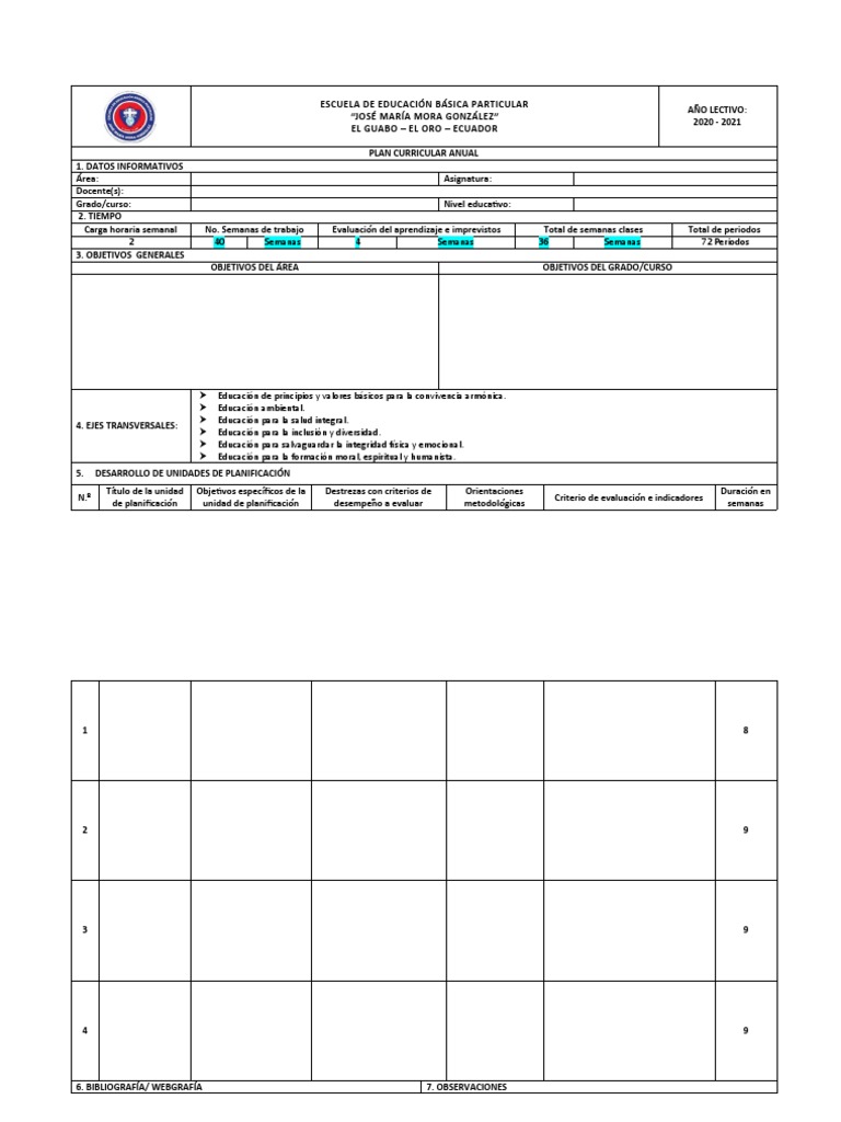 Modelo Pca | PDF | Educación primaria | Evaluación