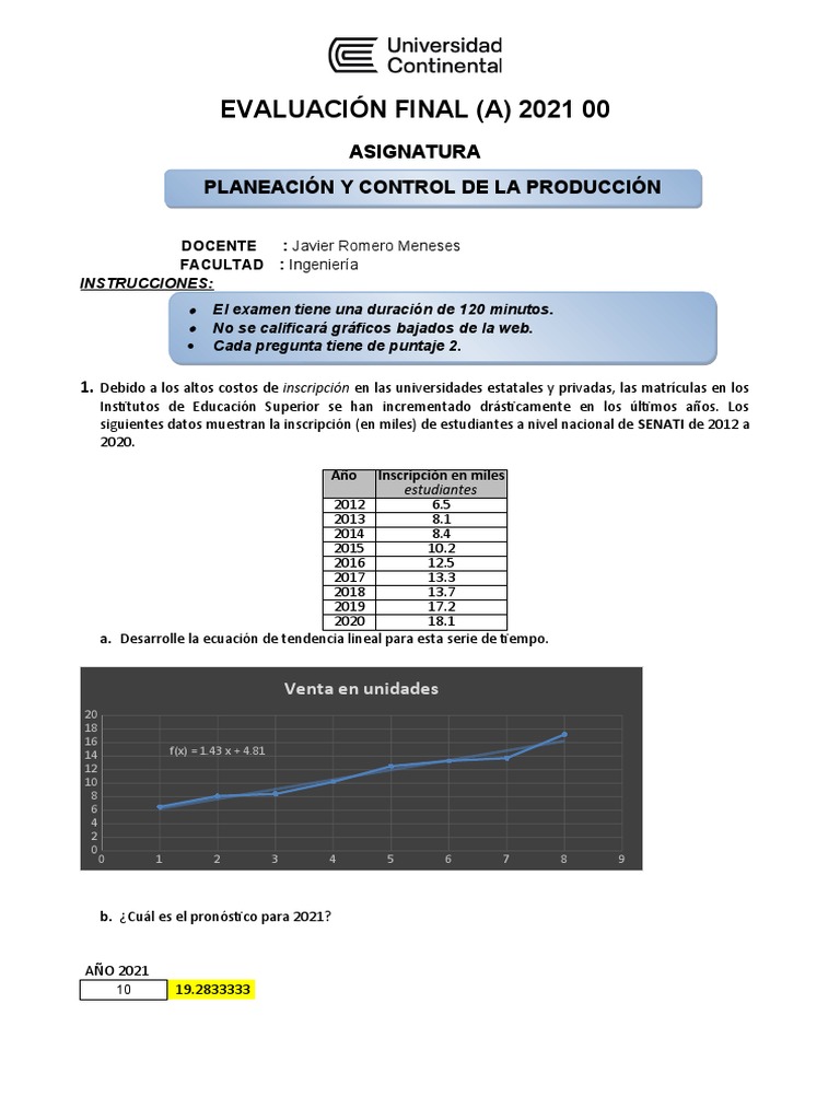 Eval Final PCP 2021 00 | PDF | Aptitud física | Inventario