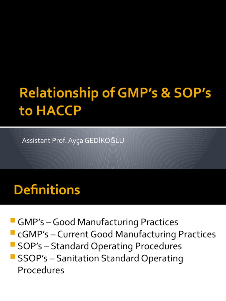 Relationship of GMP and SOP To HACCP | PDF | Federal Food | Hand Washing