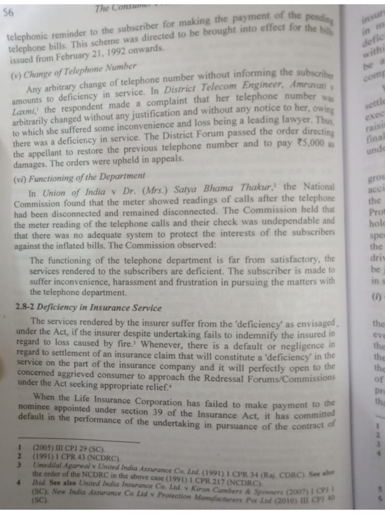 Deficiency in Insurance Services | PDF