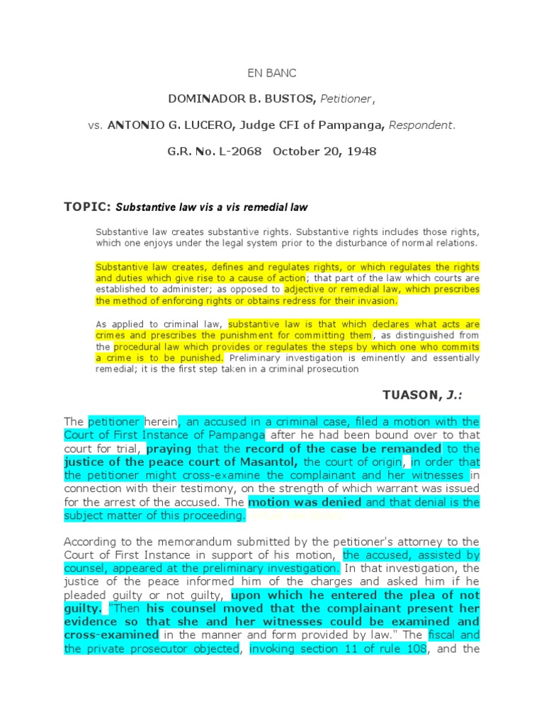Bustos v. Lucero, 81 Phil. 640, October 20, 1948 | PDF | Plea | Prosecutor