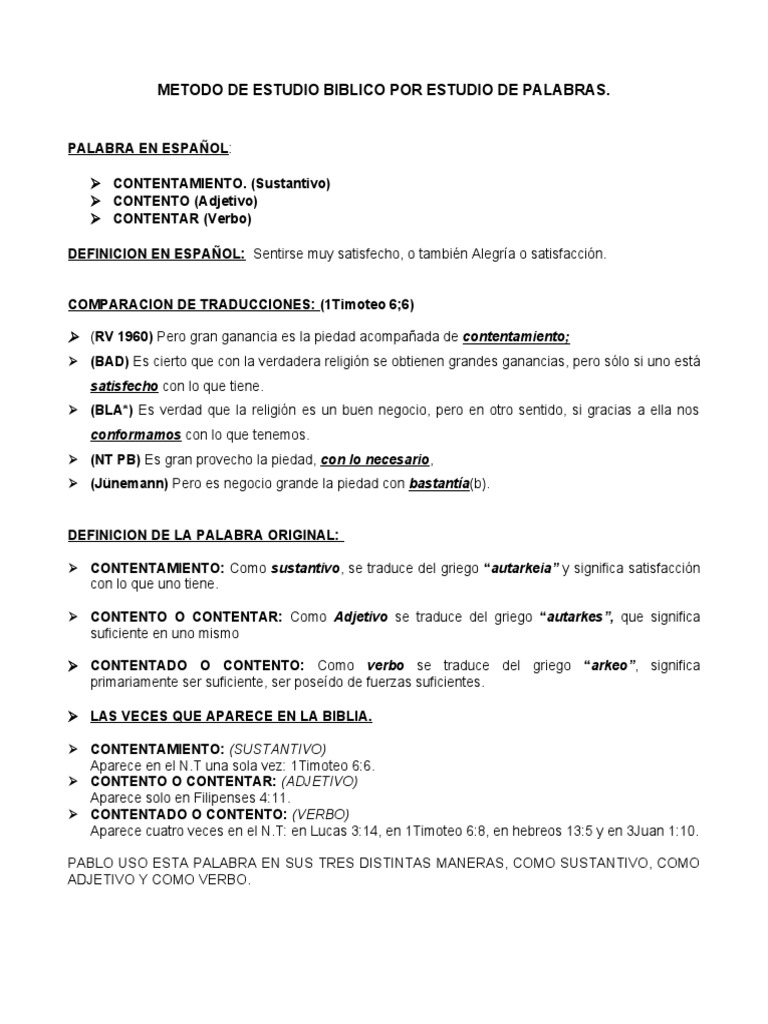 Metodo de Estudio Biblico Por Estudio de Palabras | PDF | Dios | Pablo ...